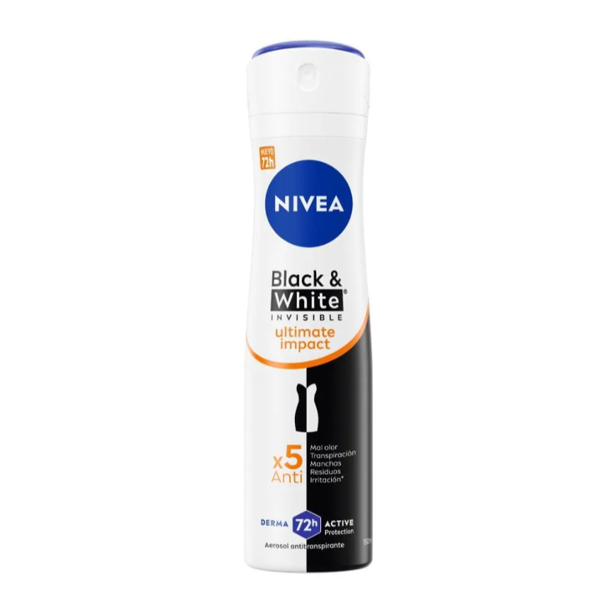 Nivea Desodorante Spray Black & white Invisible Ultimate Impact 150 ml ...