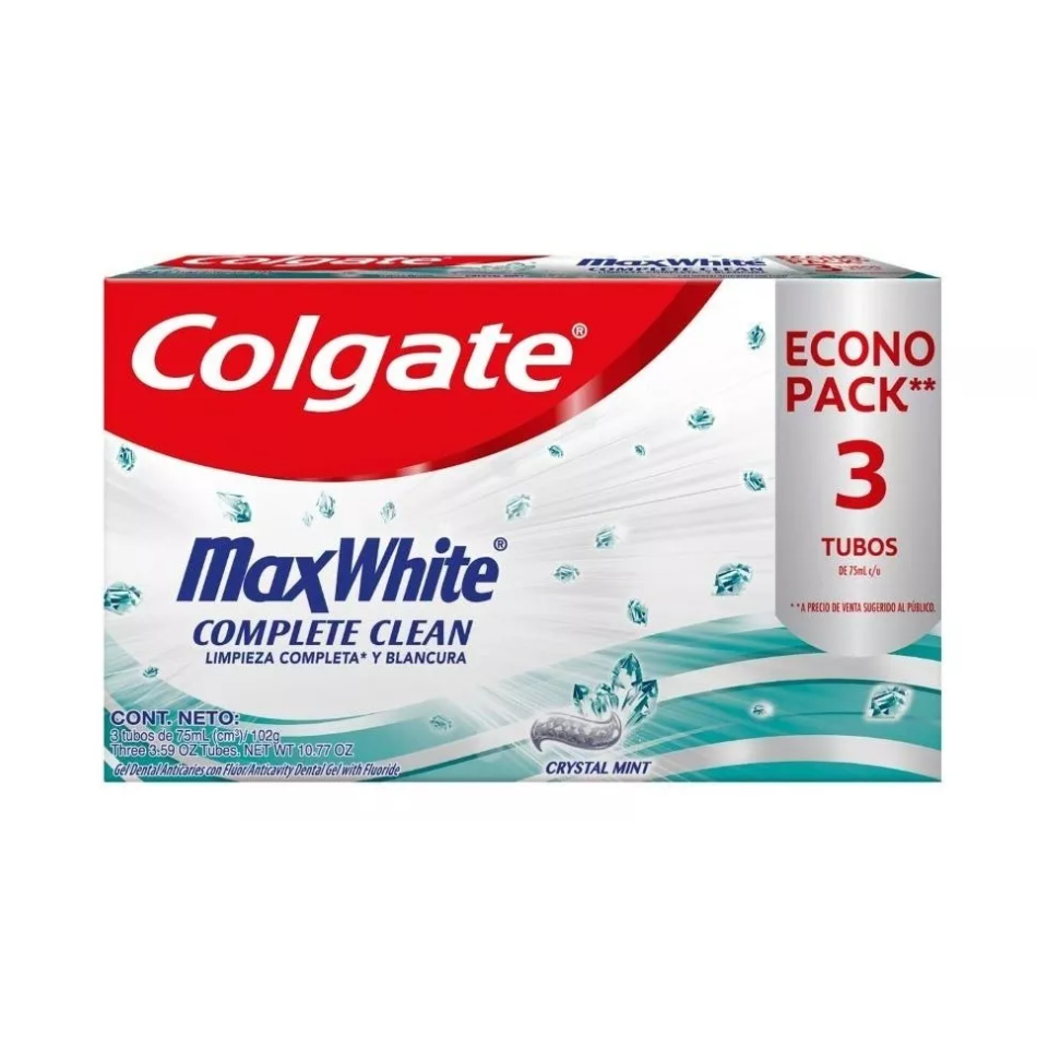 Colgate Pasta Dental Pack Max White 3x75ml - Pamelita distribuidora